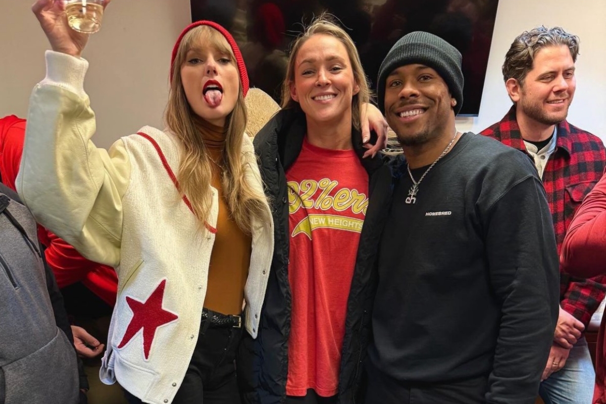 Taylor Swift, Kylie Kelce Celebrate Chiefs Win With Aric Jones