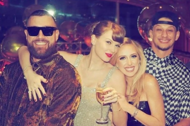 Taylor Swift, Travis Kelce Spotted With Patrick, Brittany Mahomes
