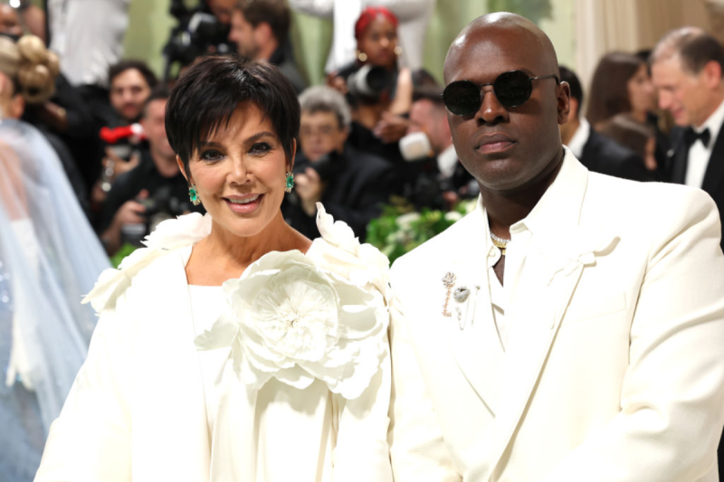 Kris Jenner Walks 2024 Met Gala Red Carpet in Bridal-Like White Gown