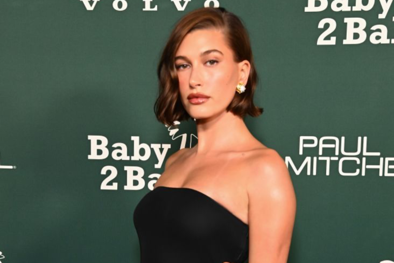 Pregnant Hailey Bieber Flaunts Baby Bump in Tiny Crop Top