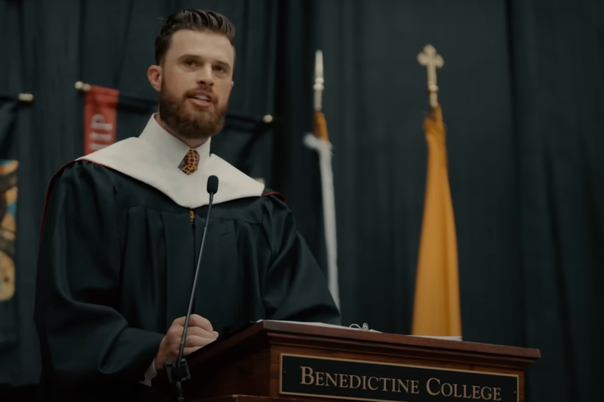 Chiefs Kicker Harrison Butker Slammed for 'Bigoted' Commencement Speech