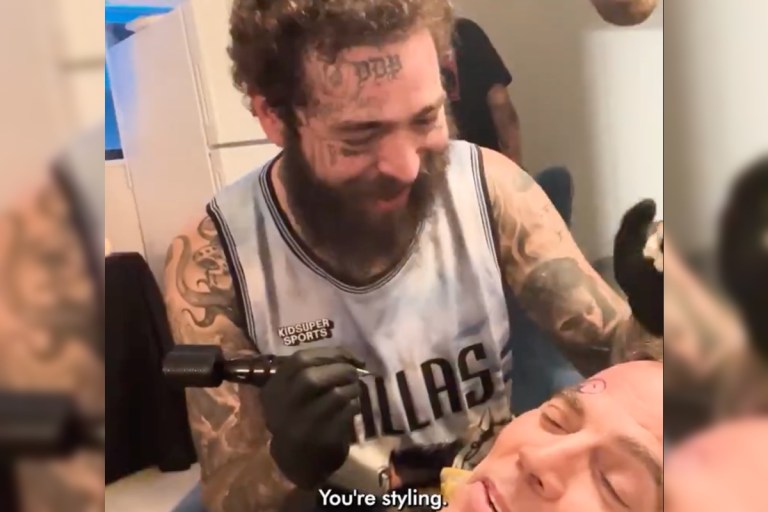 Post Malone Tattoos a 'D—k' on Steve-O’s Face During Bonnaroo