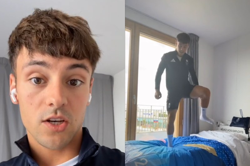 Tom Daley Shows Off Cardboard Beds in Paris Olympic Village