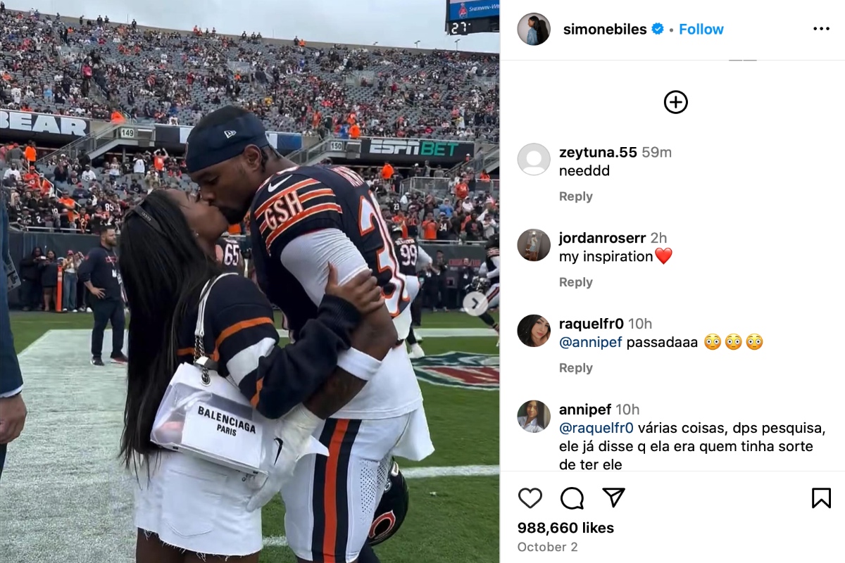 Simone Biles Cuddles in Bed With Husband Jonathan Owens in New Photo