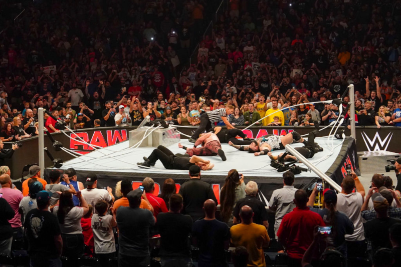 WWE Ring Collapses During Monday Night Raw Match in Video