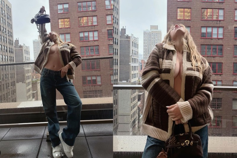 Sydney Sweeney Rocks Unzipped Sweater in Wild New Photos