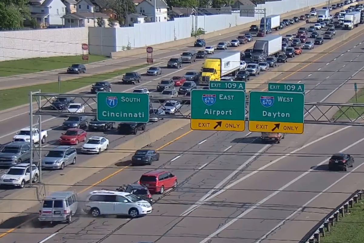 Driver Causes Multi Vehicle Accident After Missing Exit On Busy Highway