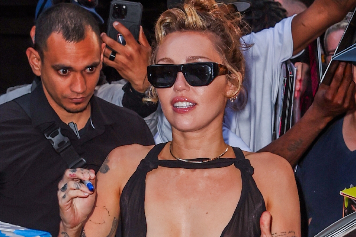 Miley Cyrus Seen in Totally Sheer Dress While Signing Autographs