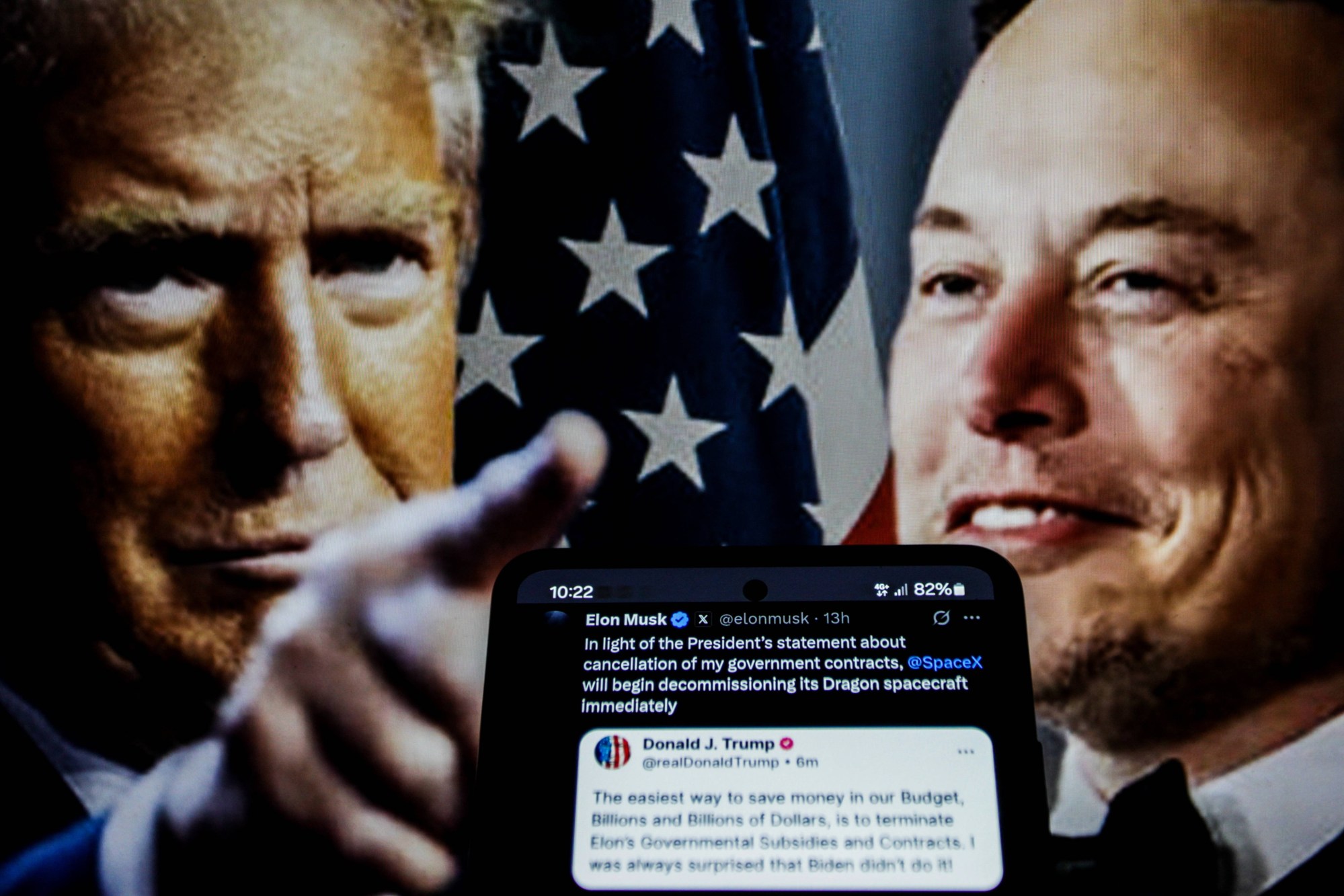 President Trump Threatens to Pull Government Contracts With Elon Musk ...