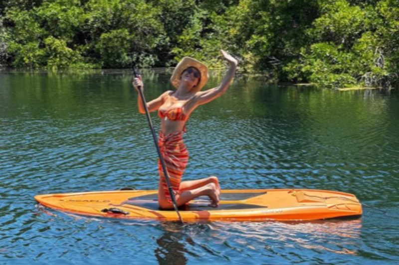 Brie Larson Stuns in Swim Outfit While on Vacation