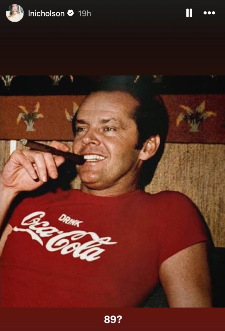 Jack Nicholson Celebrates 89th Birthday in Rare New Photo